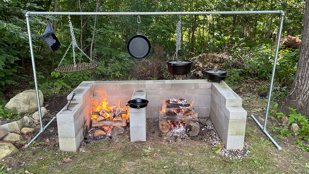 DIY Outdoor Cooking Fire Pit from Concrete Blocks - Prepper Press